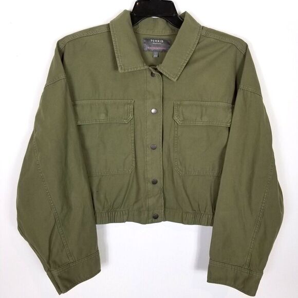 torrid | Jackets & Coats | Torrid Women Plus Cropped Button Jacket Sz ...